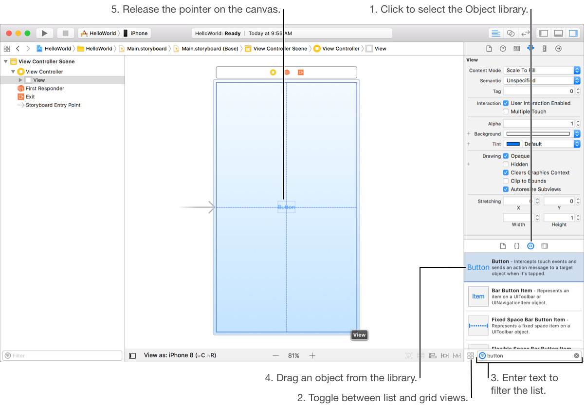 [iOS]Xcode로 UI다루기 기초 | ChocOZerO's Learning Pad